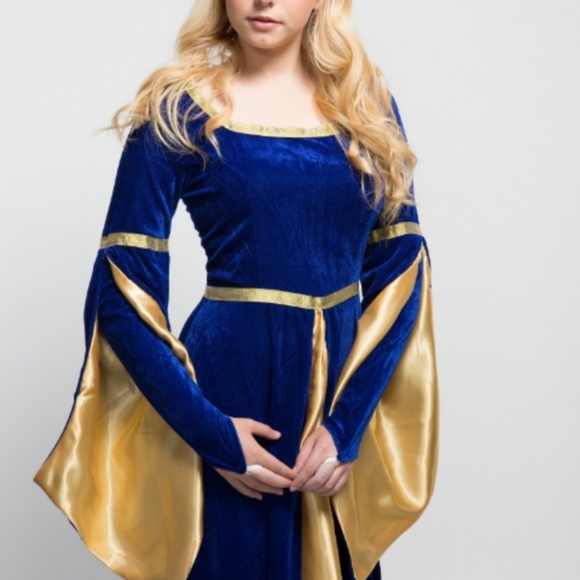 Unlisted | Dresses | Royal Blue Renaissance Medieval Gown With Satin ...